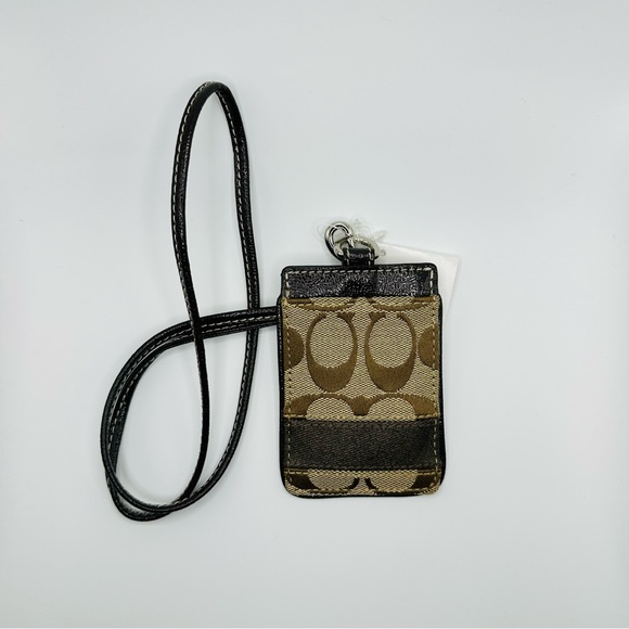 Coach | Accessories | Nwt Coach Id Lanyard In Signature Canvas Browntan ...